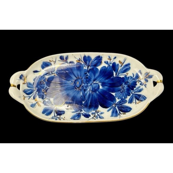 Sumi Romania | Accents | Sumi Romania Porcelain Cobalt Blue Gold Floral ...